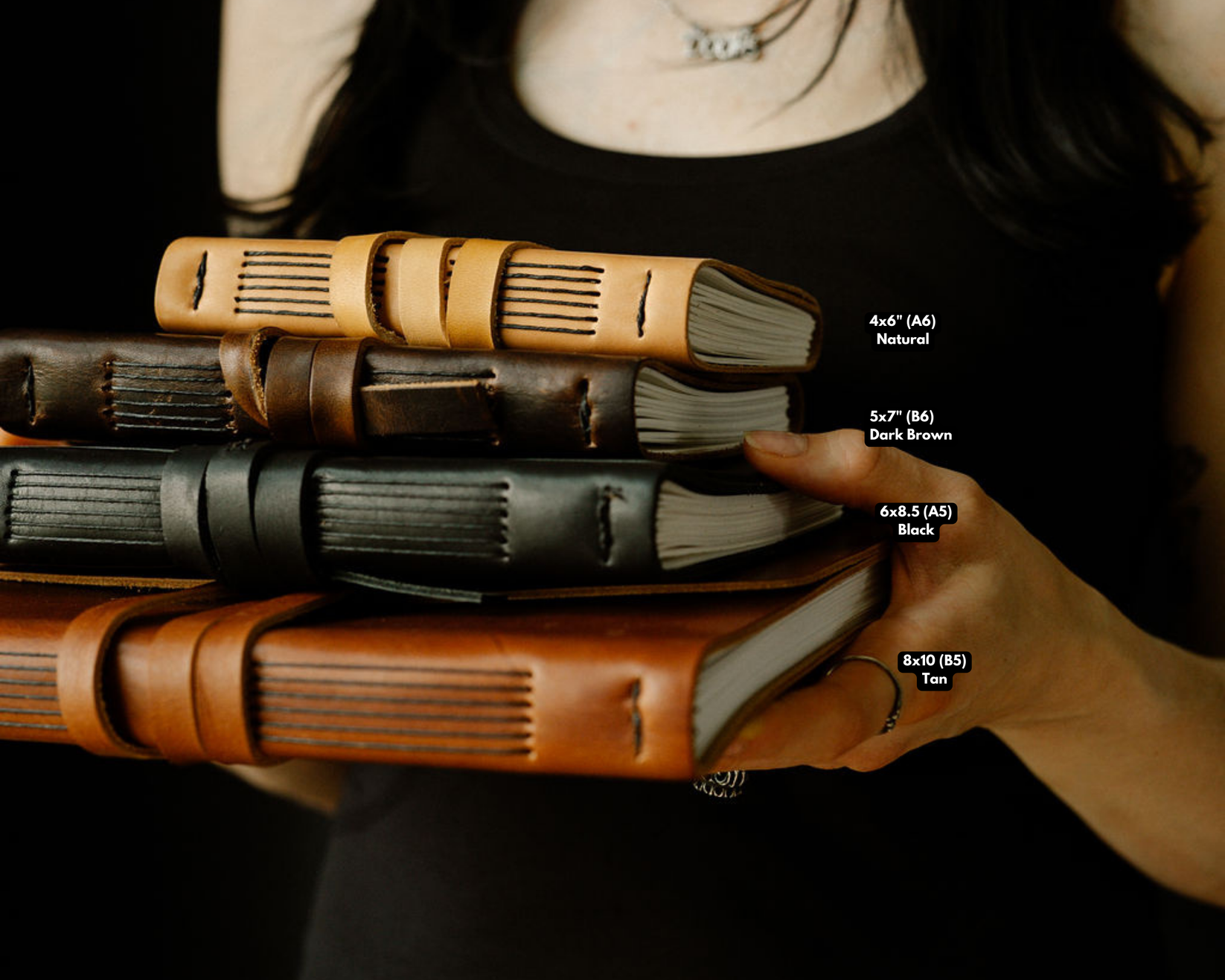 Personalized Leather Journal - Tan color with wrap closure – Forest Nine